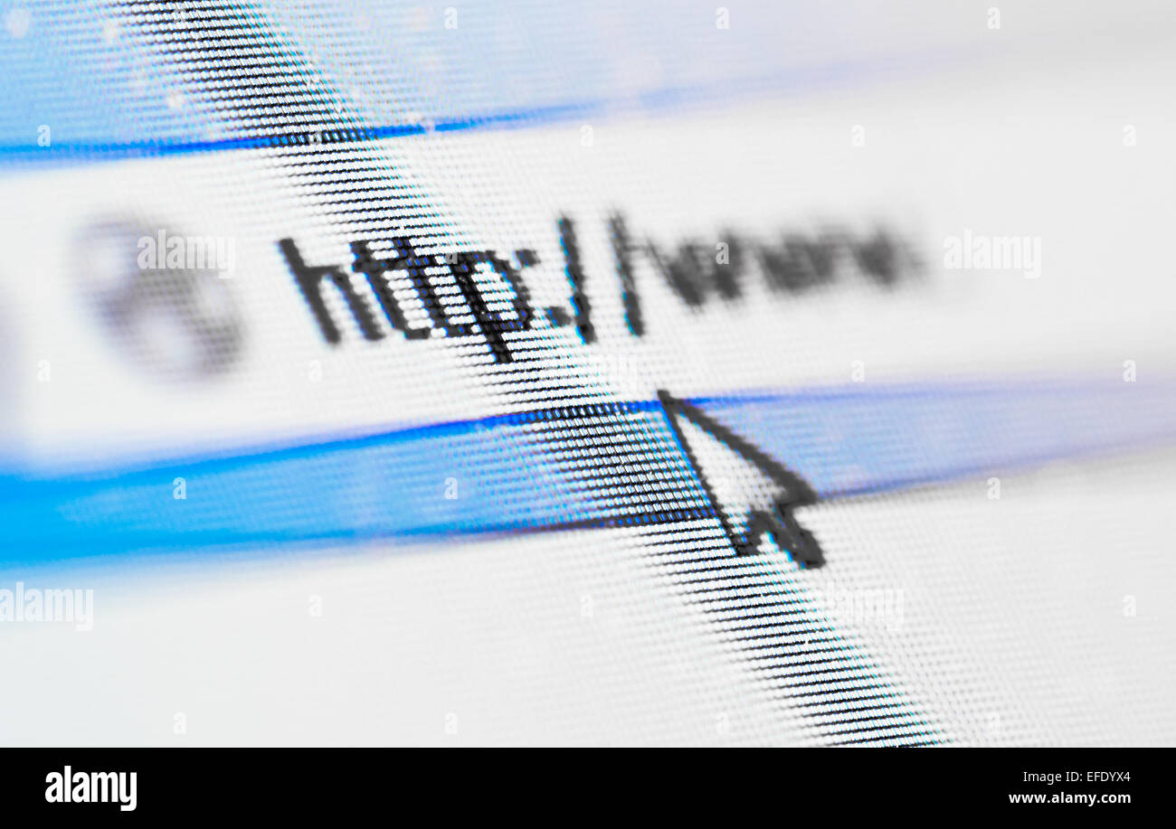 Internet address, computer screen Stock Photo - Alamy
