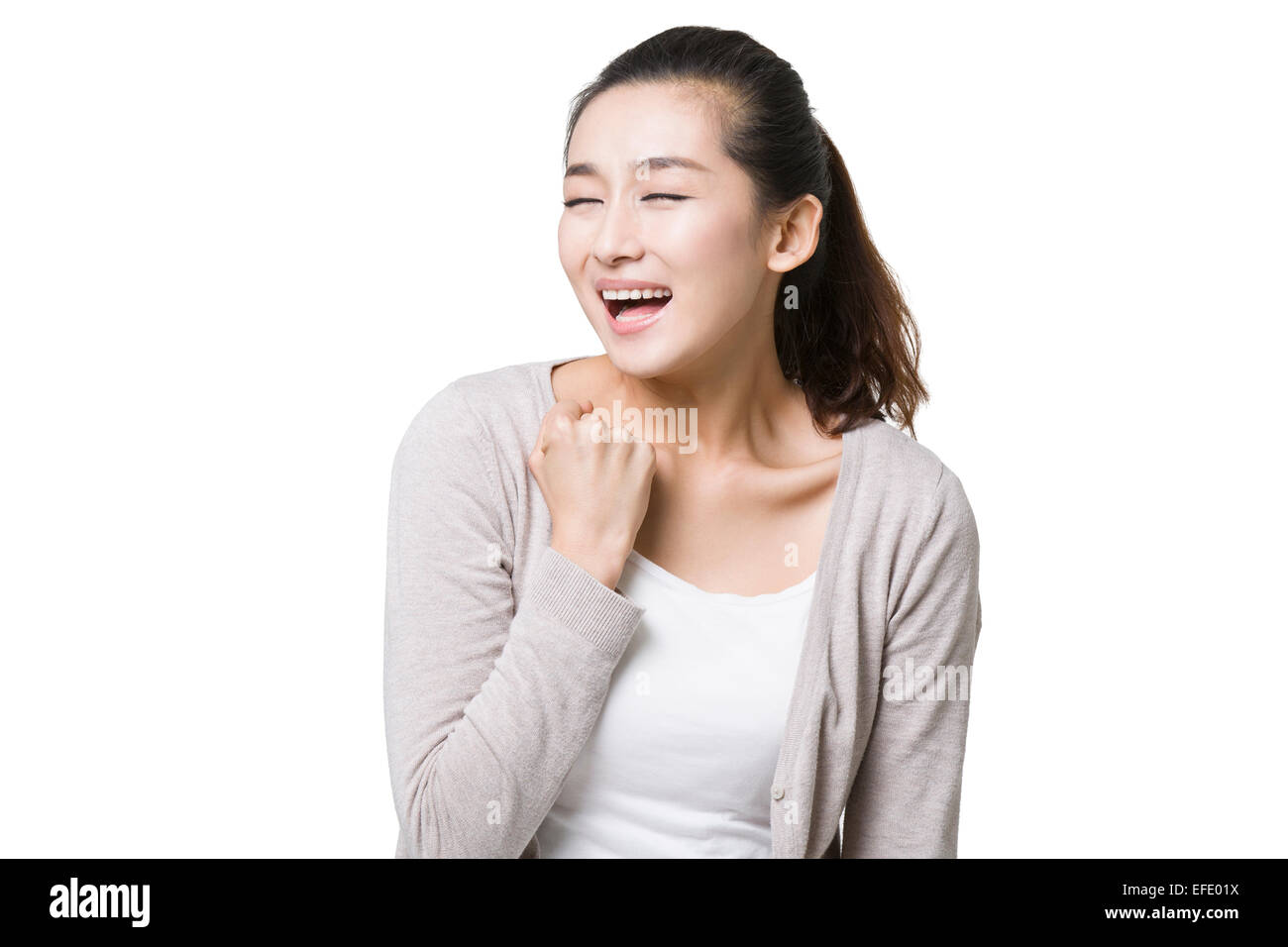 Females cheering hi-res stock photography and images - Alamy