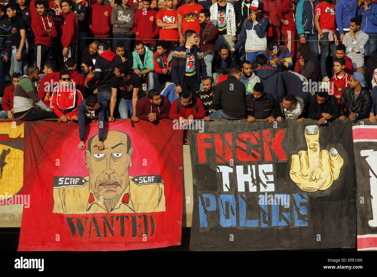 Feb. 1, 2015 - Cairo, Cairo, Egypt - Al Ahly fans, also known as ...