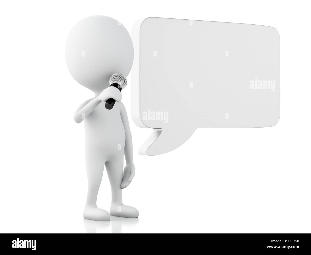 3d renderer image. White people with a blank speech bubble ...