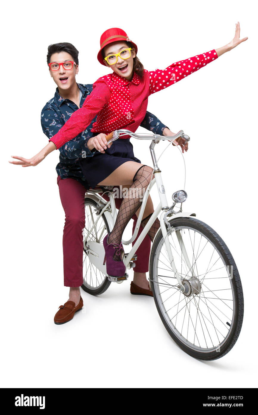 Indian couple bike hi-res stock photography and images - Alamy