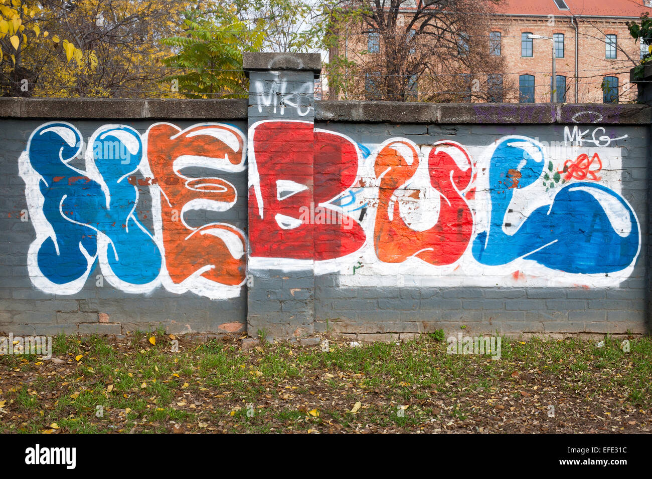 Graffiti made by unknown artist on the barracks wall Stock Photo - Alamy