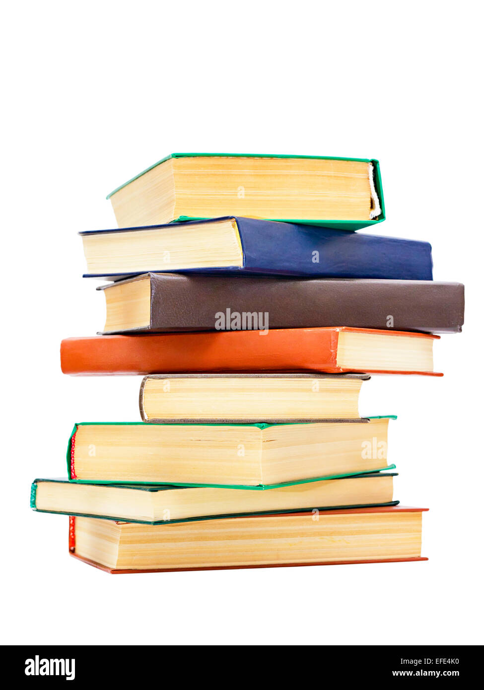 a stack of old books isolated on white background Stock Photo - Alamy