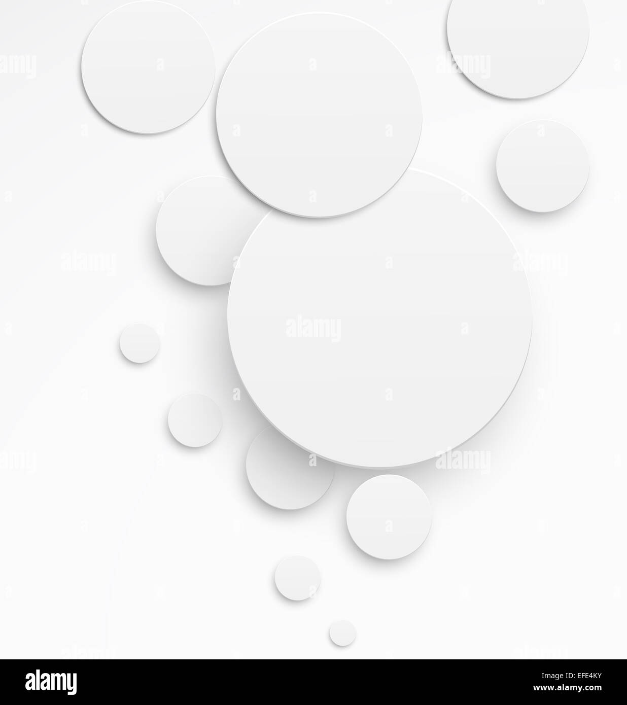 Paper circles white illustration with shadow and light effects Stock ...