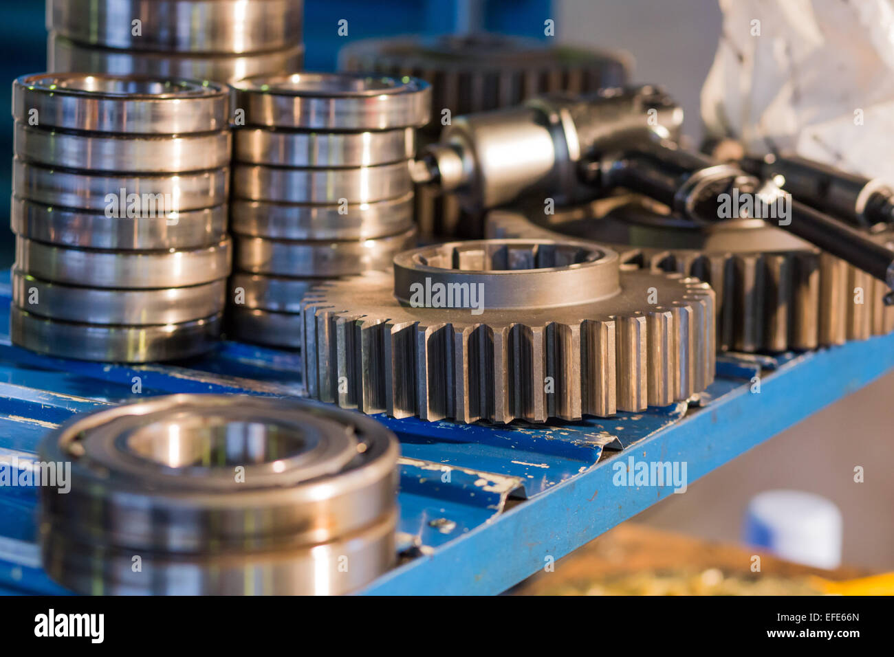 Metal gears close up Stock Photo - Alamy