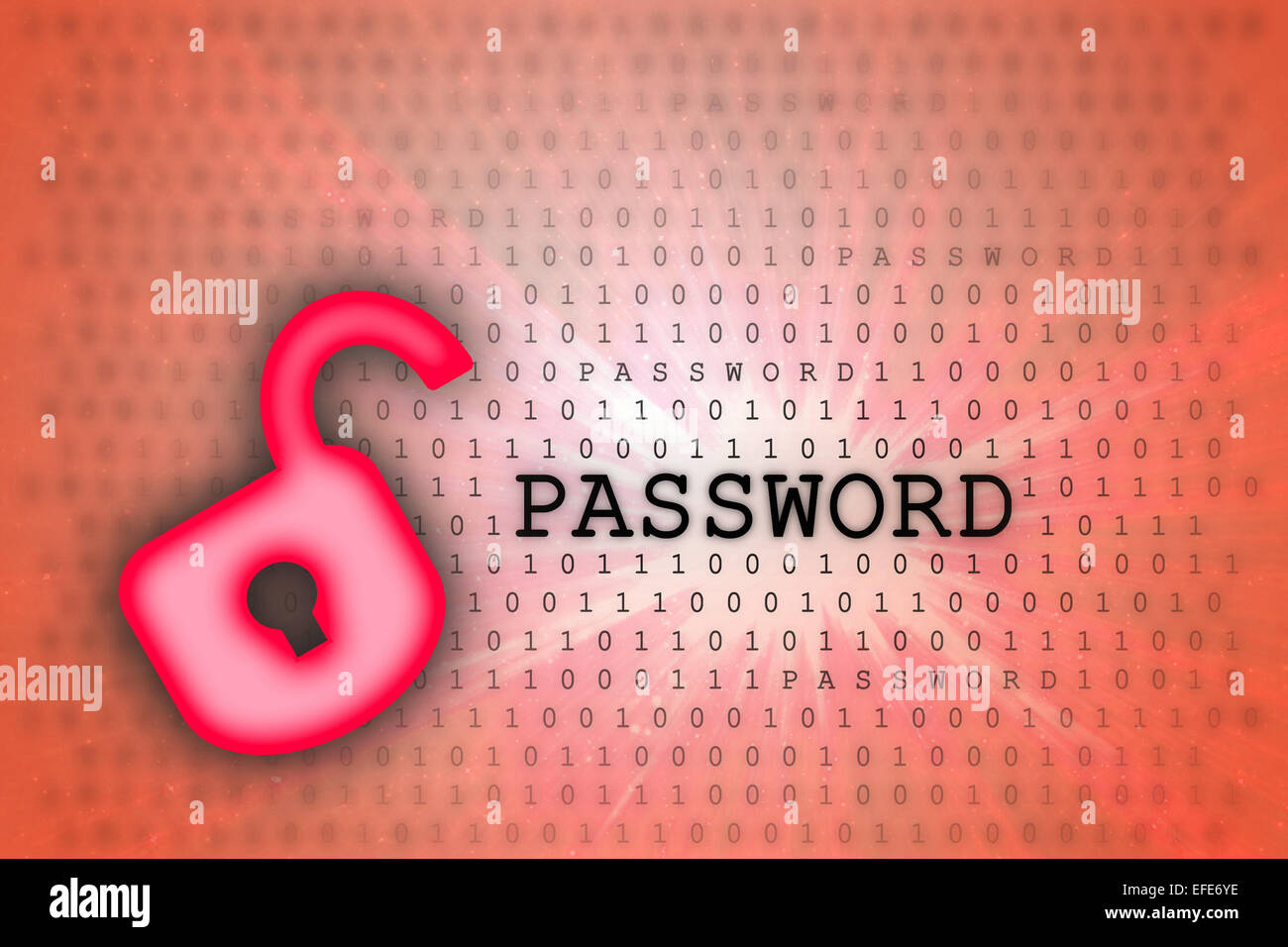 Abstract background, binary code and lock icon - Security concept Stock ...