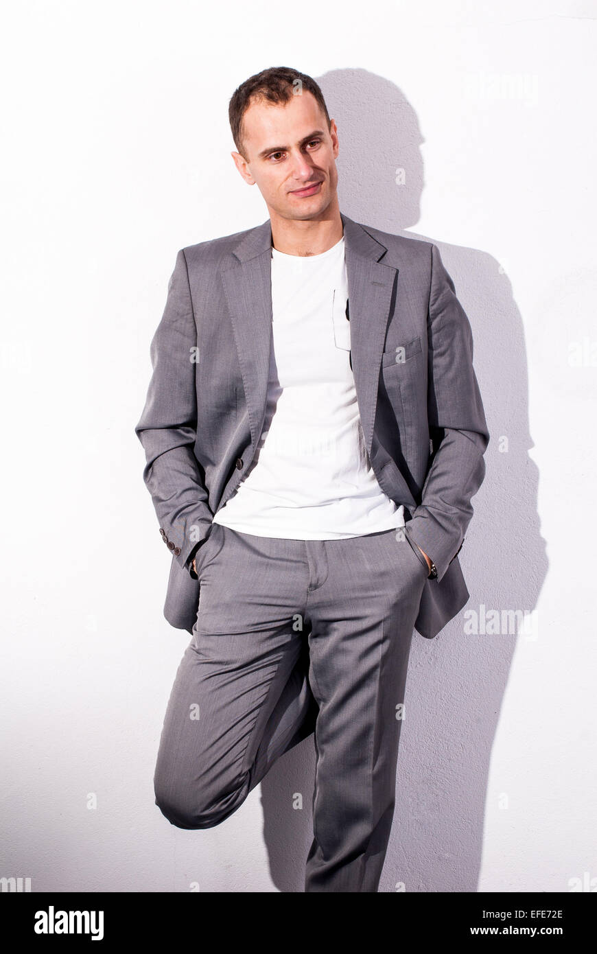 Elegant handsome man on white background Stock Photo - Alamy