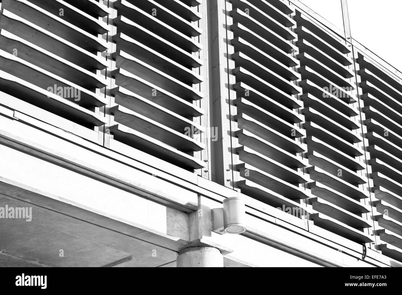 Close up of part of a modern building with details of architecture ...