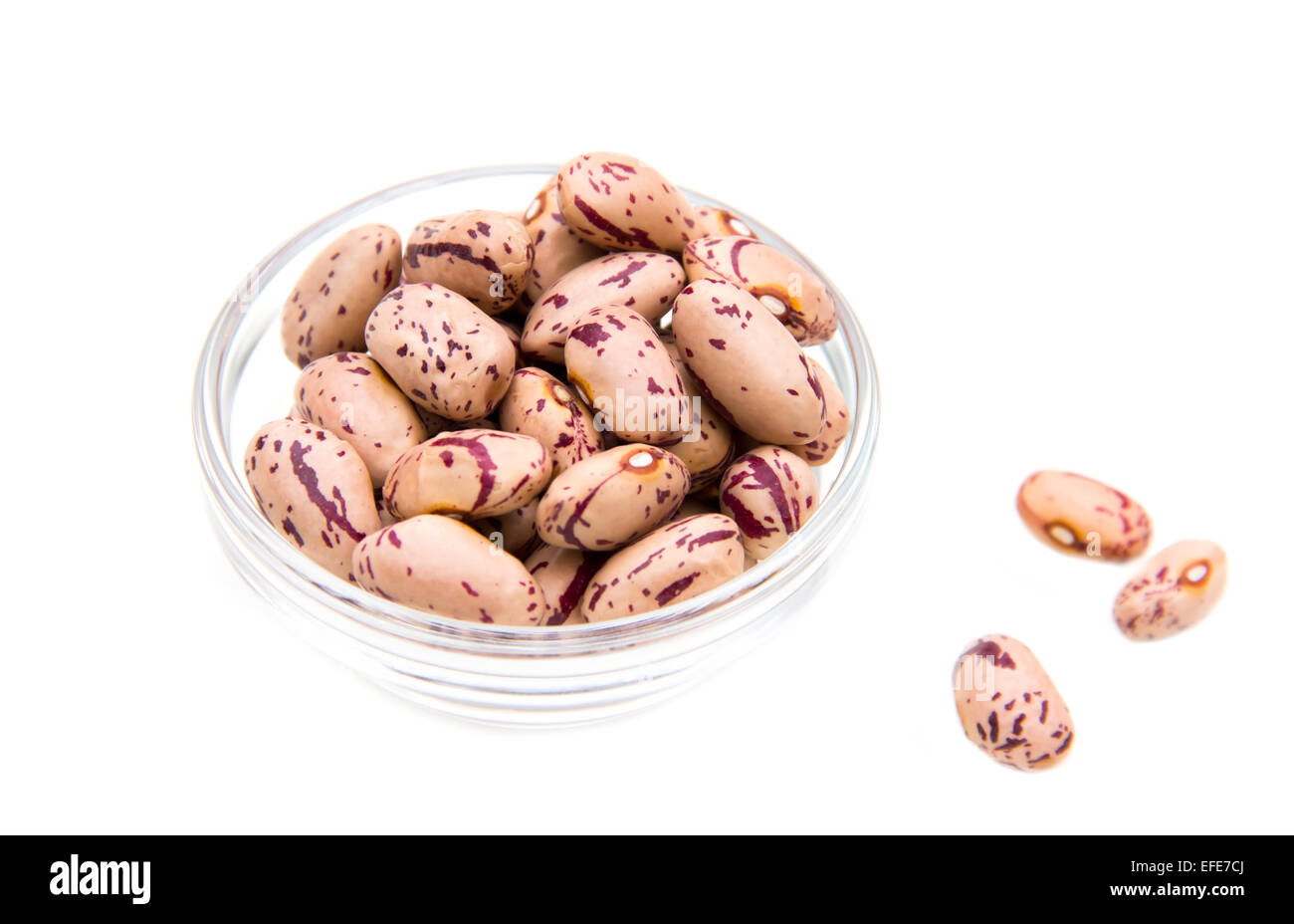 Beans in glass bowl on white background Stock Photo - Alamy