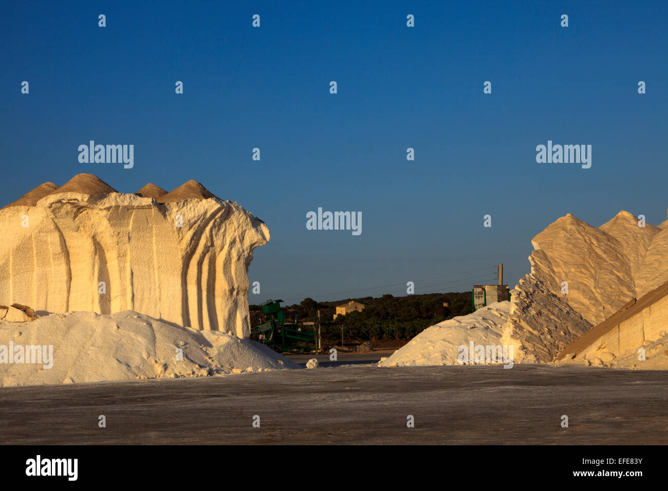 Sea salt in the Salines de Llevant near Es Trenc, Mallorca, Balearic ...