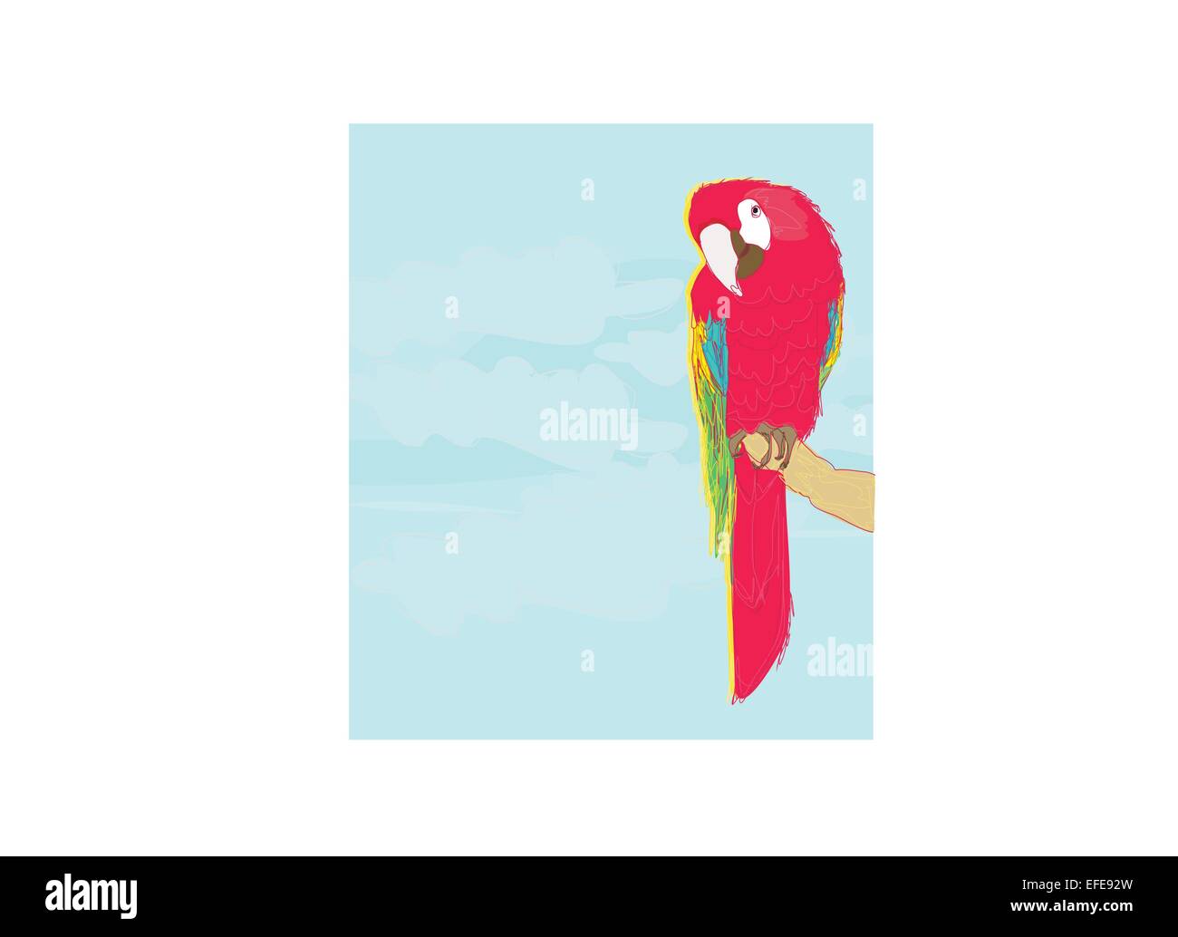 Blue macaw parrot sitting Cut Out Stock Images & Pictures - Alamy