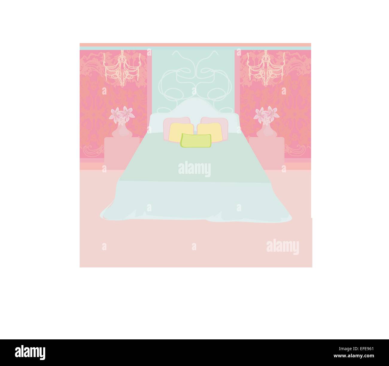 Bedroom interior vector Stock Vector Image & Art - Alamy