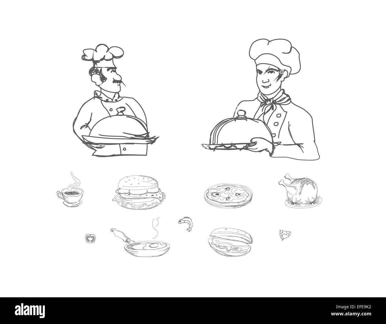 Set tasty dishes fish Stock Vector Images - Alamy