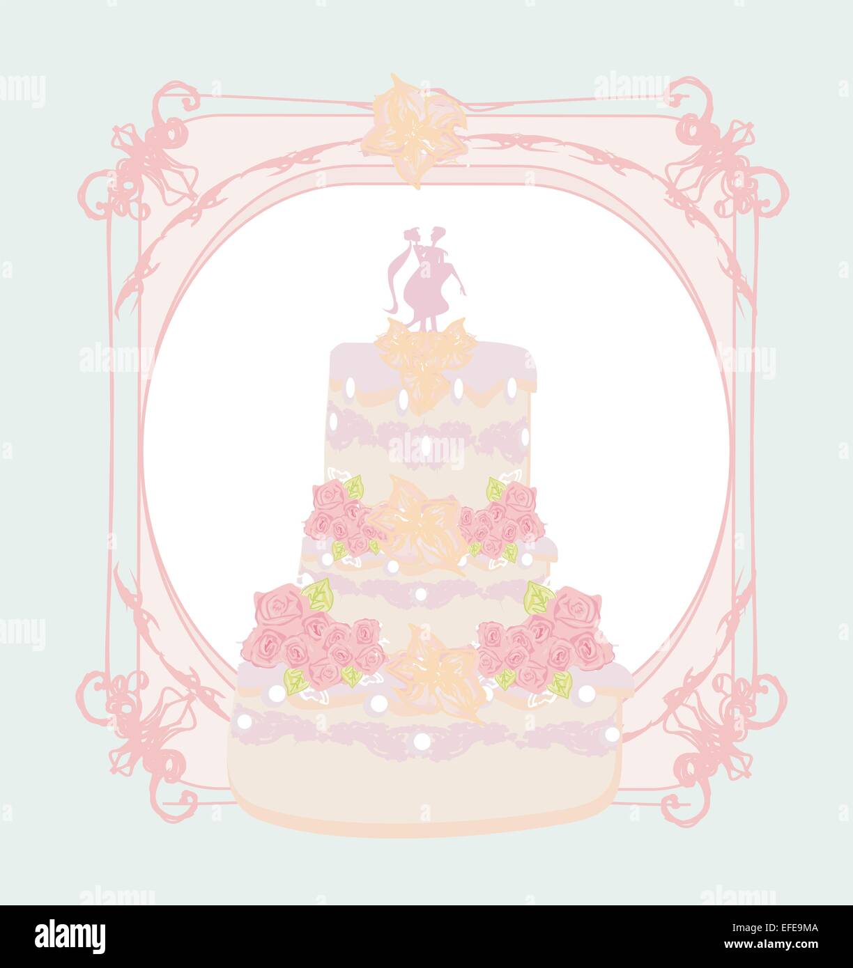 wedding cake card design Stock Vector Image & Art - Alamy