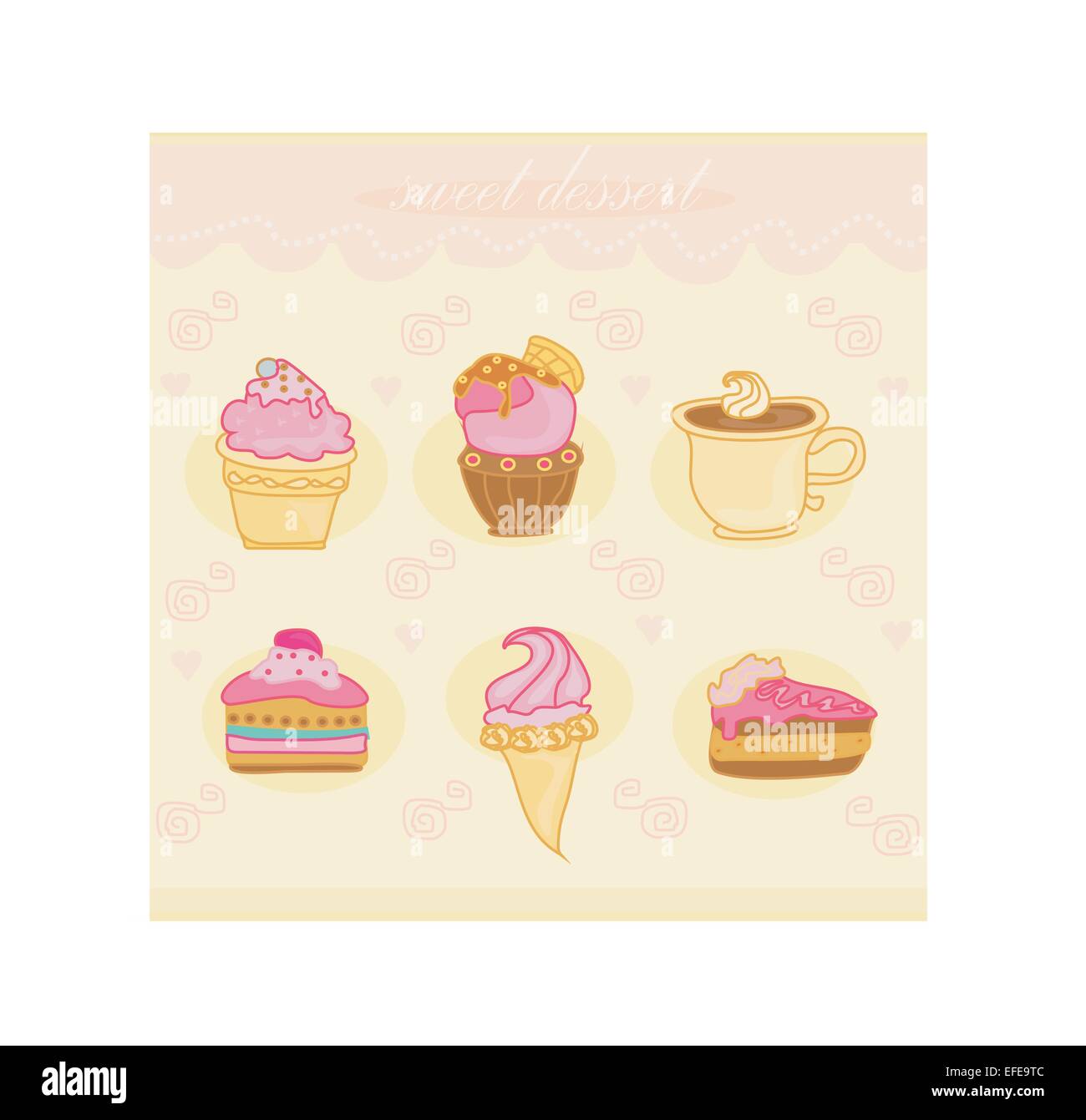 sweet dessert set background Stock Vector Image & Art - Alamy