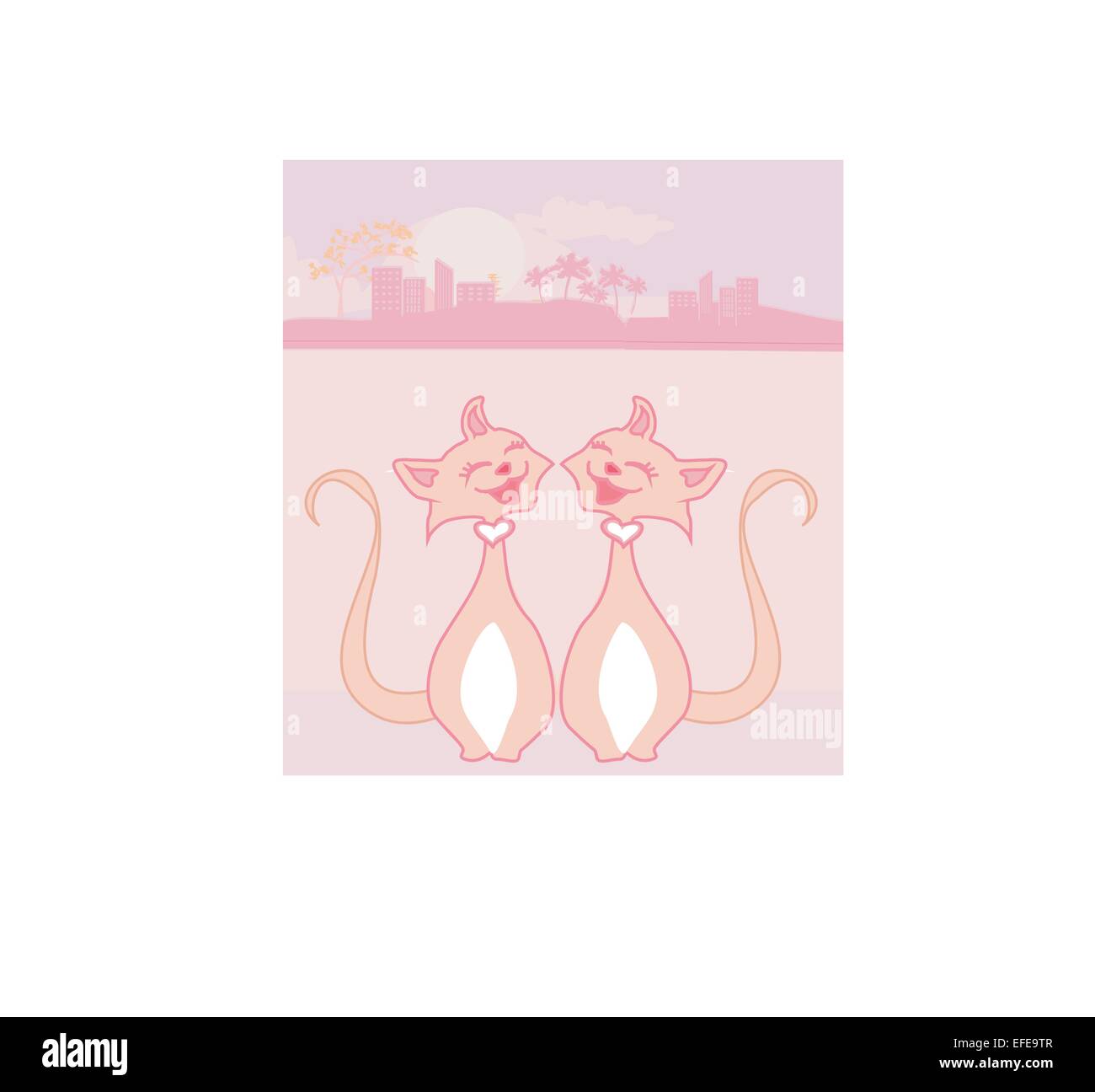 cute couple cats in love card Stock Vector Image & Art - Alamy