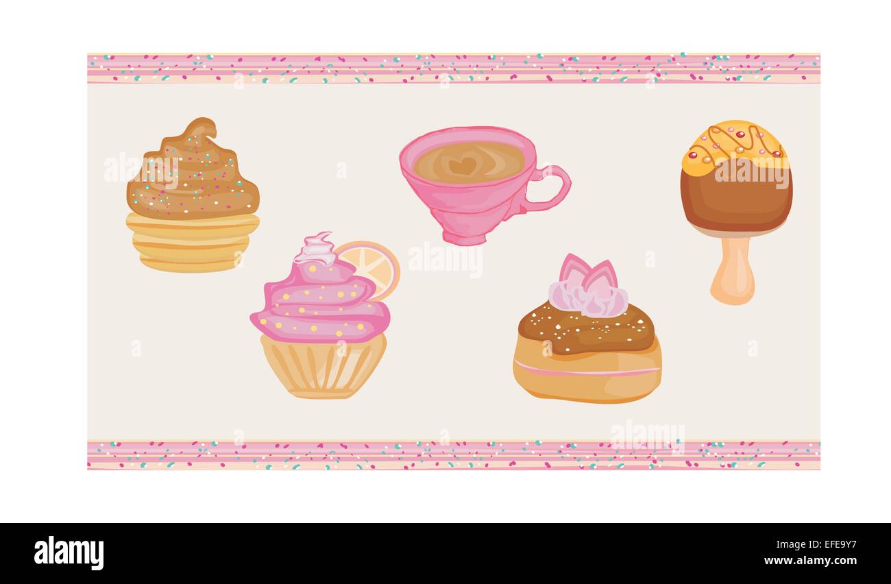 sweet dessert background set Stock Vector Image & Art - Alamy