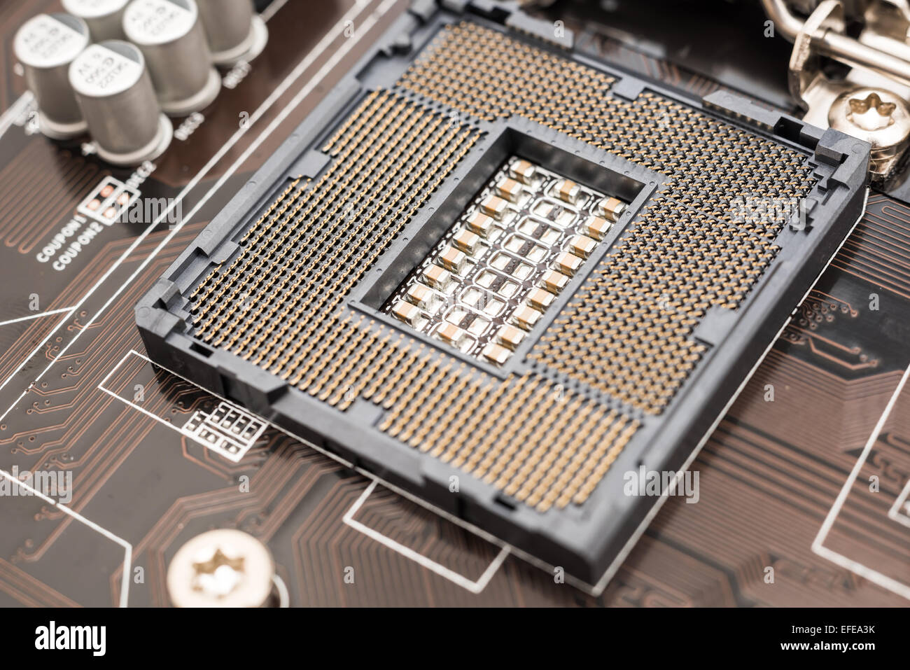 Empty CPU Socket On Computer Motherboard Stock Photo - Alamy