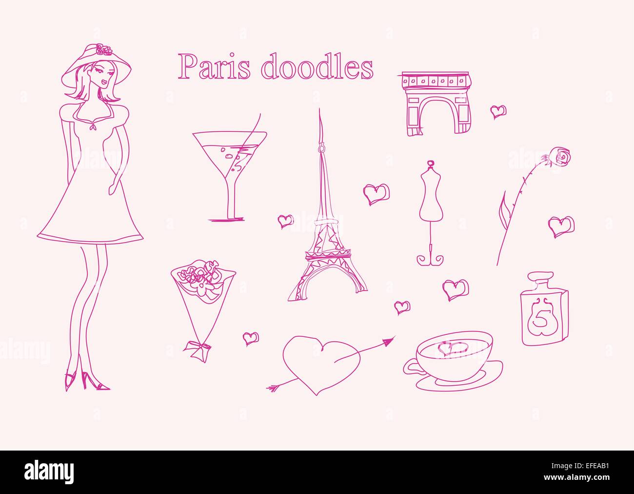 Paris doodles set Stock Vector Image & Art - Alamy