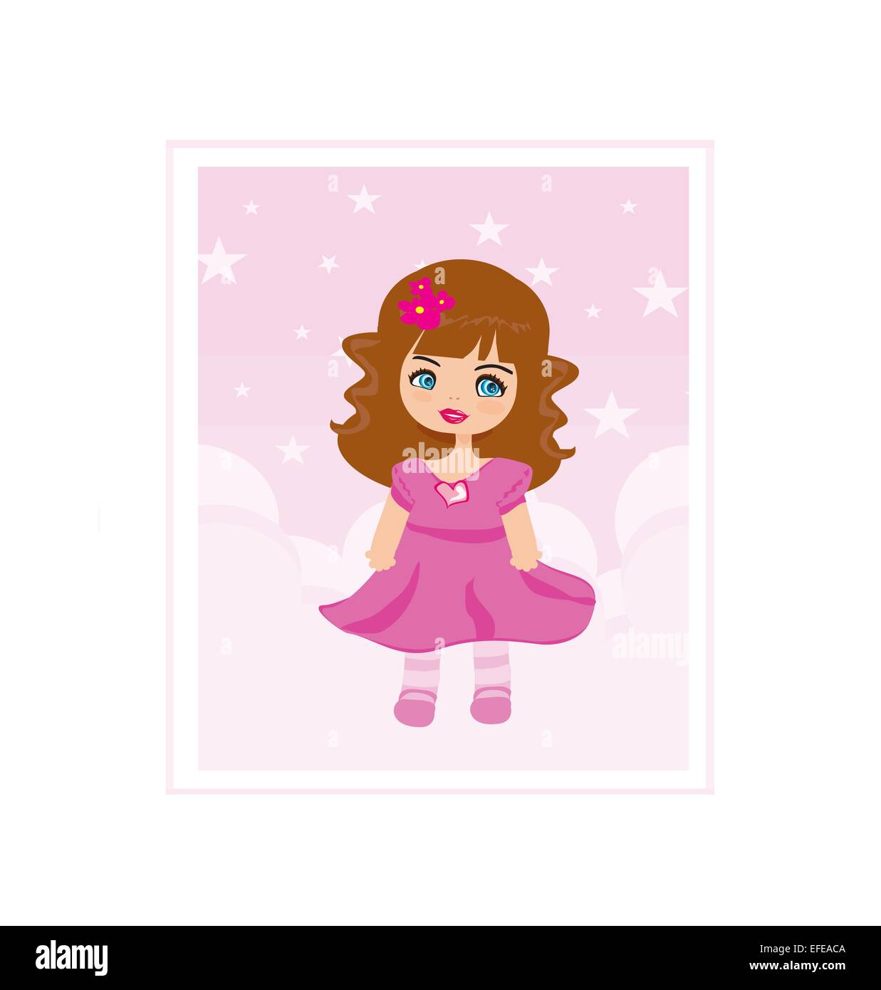 sweet little girl card vector Stock Vector Image & Art - Alamy