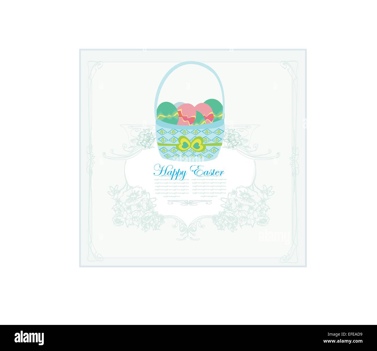 happy easter border with eggs card Stock Vector Image & Art - Alamy