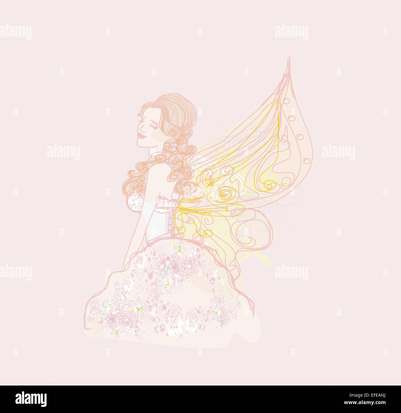 beautiful fairy vector graphic doodle Stock Vector Image & Art - Alamy