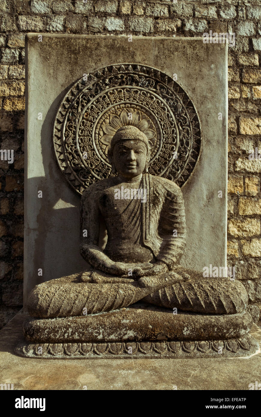 Hand sculpted statue of Buddha in Sri lanka made from cement Stock ...