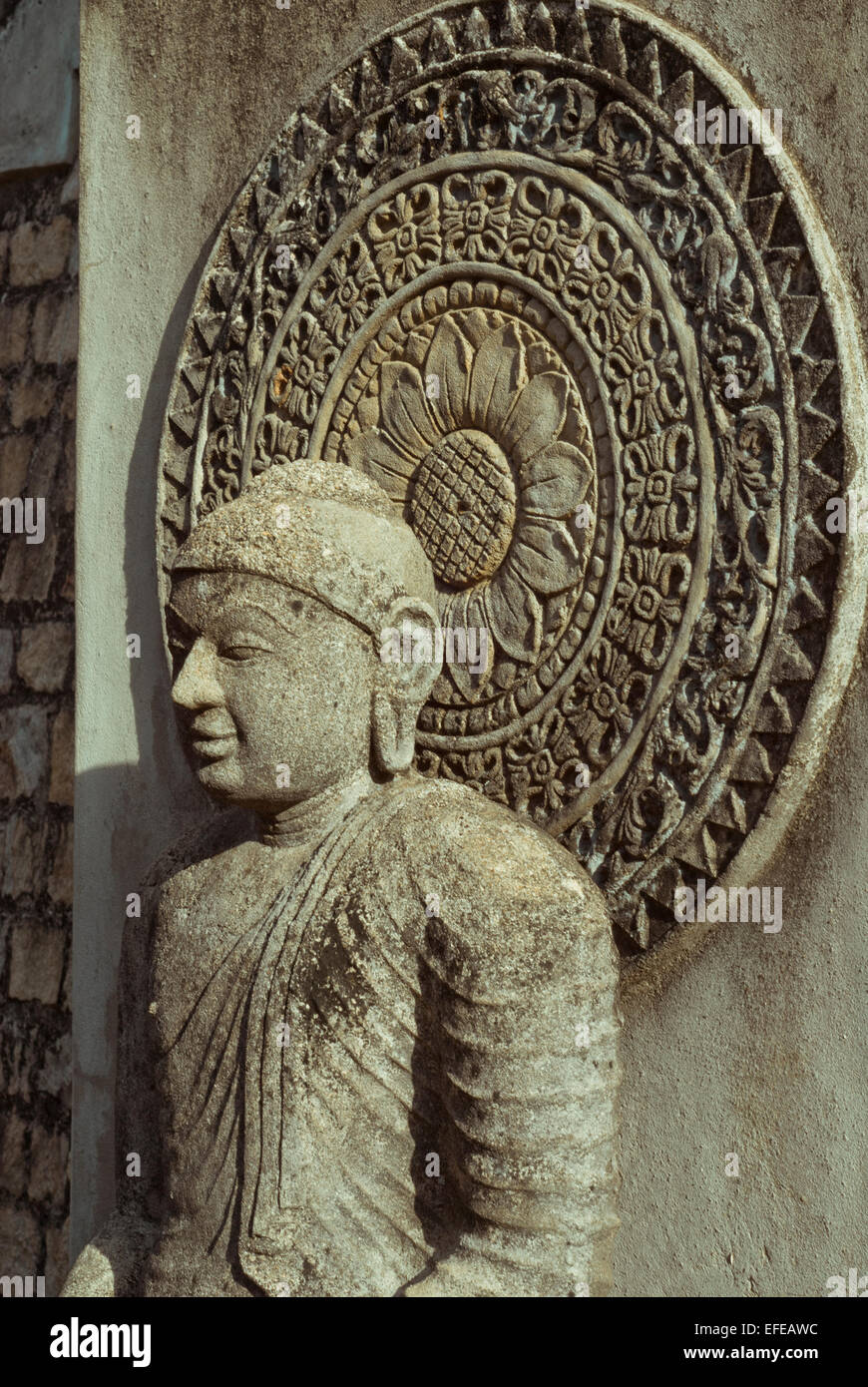 Hand sculpted statue of Buddha in Sri lanka made from cement Stock ...