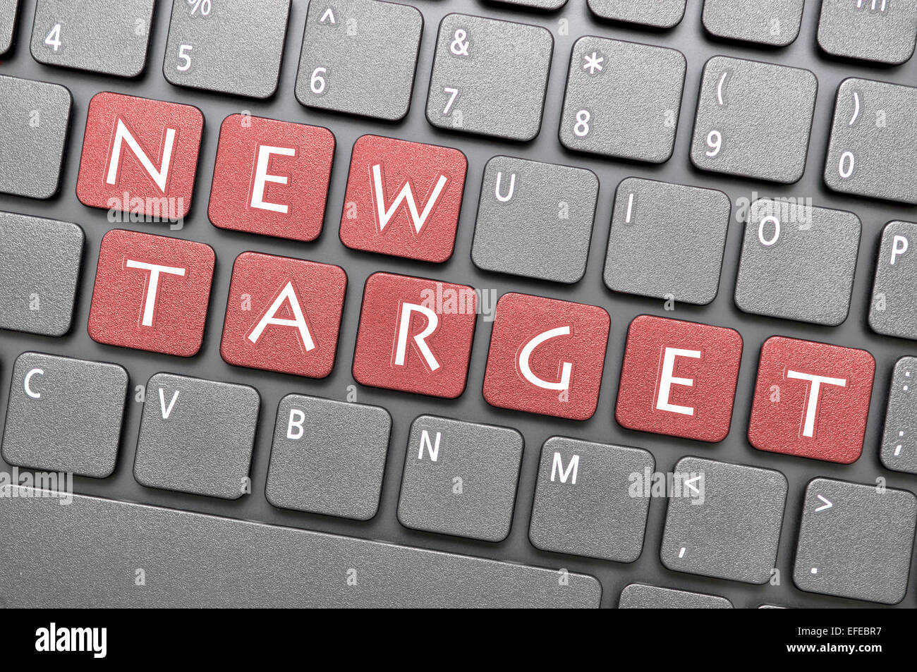 Red new target key on keyboard Stock Photo - Alamy
