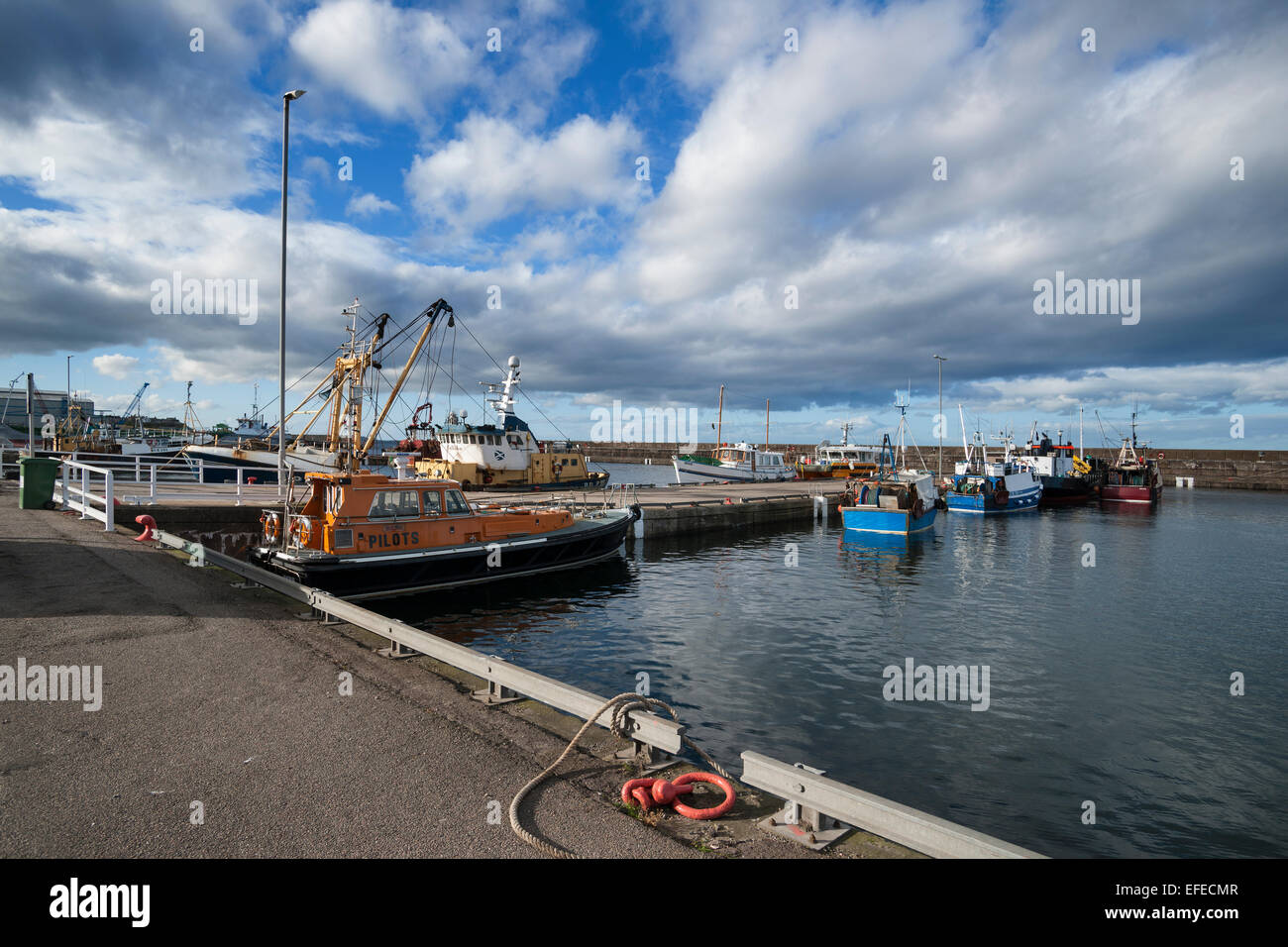 Buckie Harbour, Moray firth, Highland Region scotland Stock Photo - Alamy