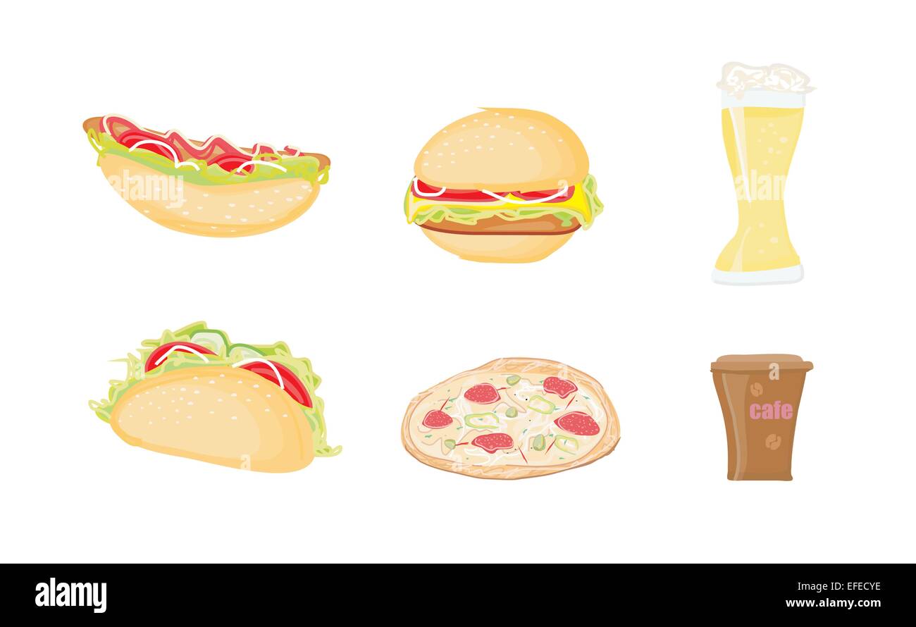 fast food set Stock Vector Image & Art - Alamy