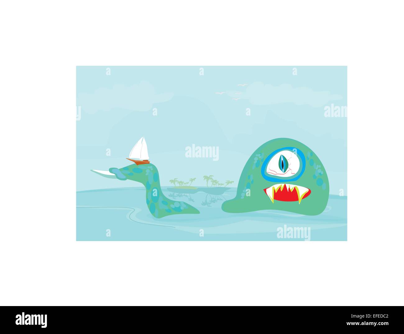 Japan lake monster Stock Vector Images - Alamy