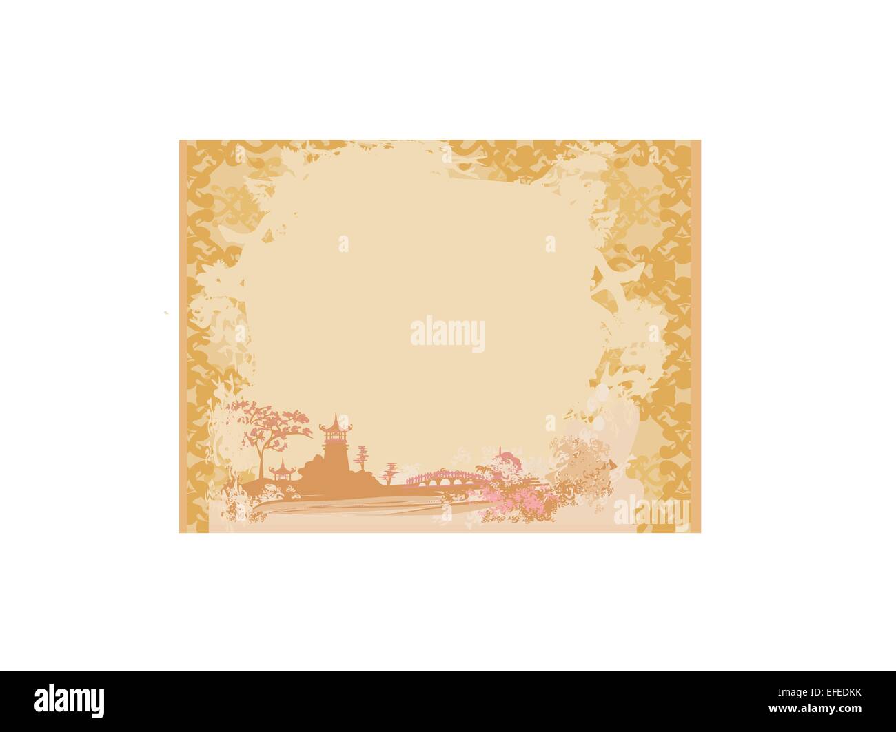 Old paper with asian landscape Stock Vector Images - Alamy