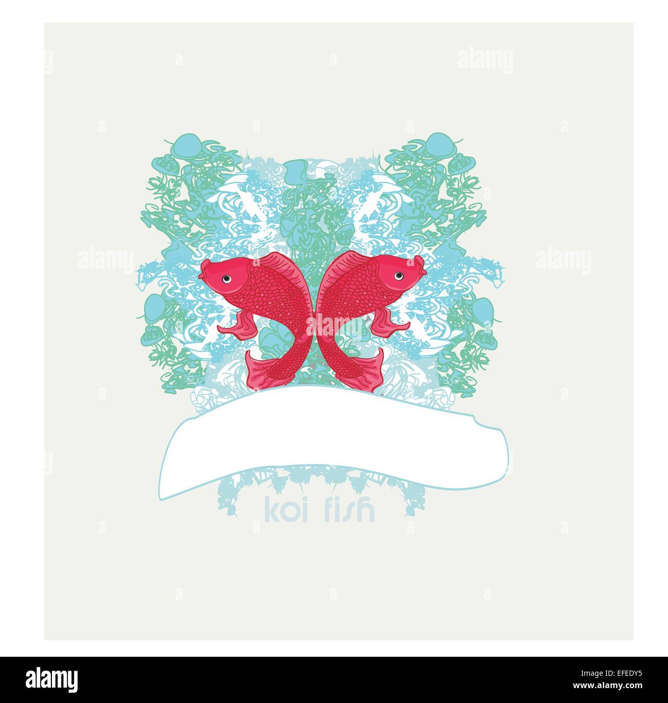 Japanese red koi background card Stock Vector Image & Art - Alamy