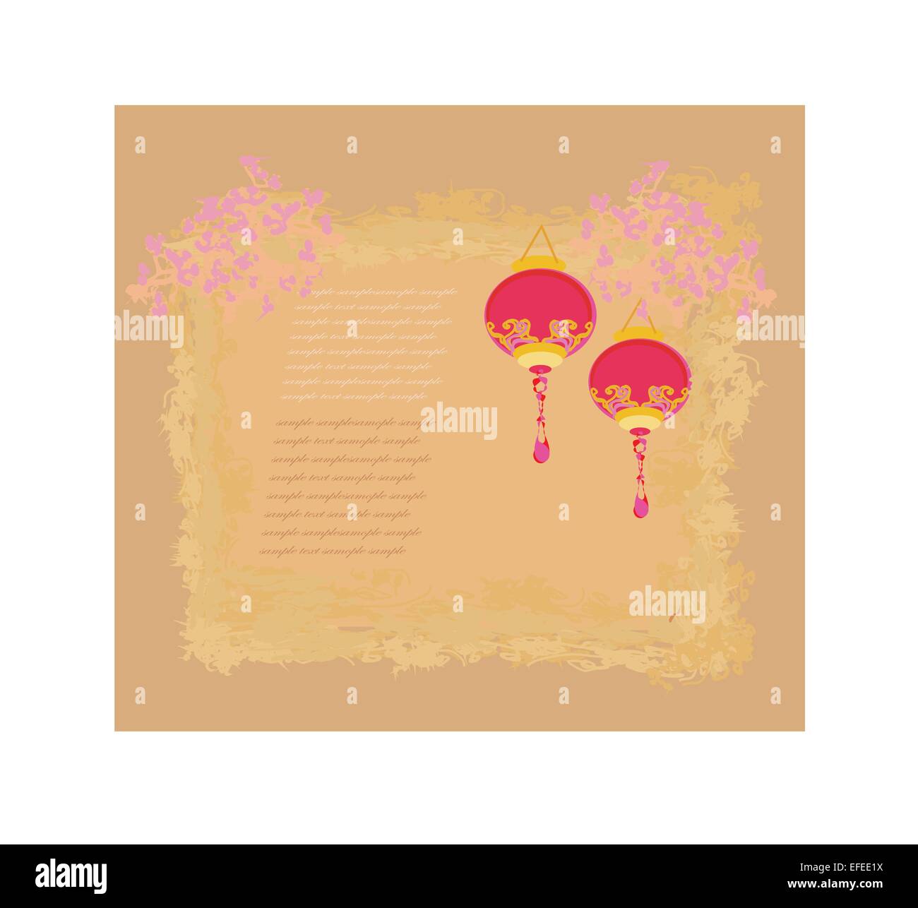 Chinese New Year with lanterns card Stock Vector Image & Art - Alamy