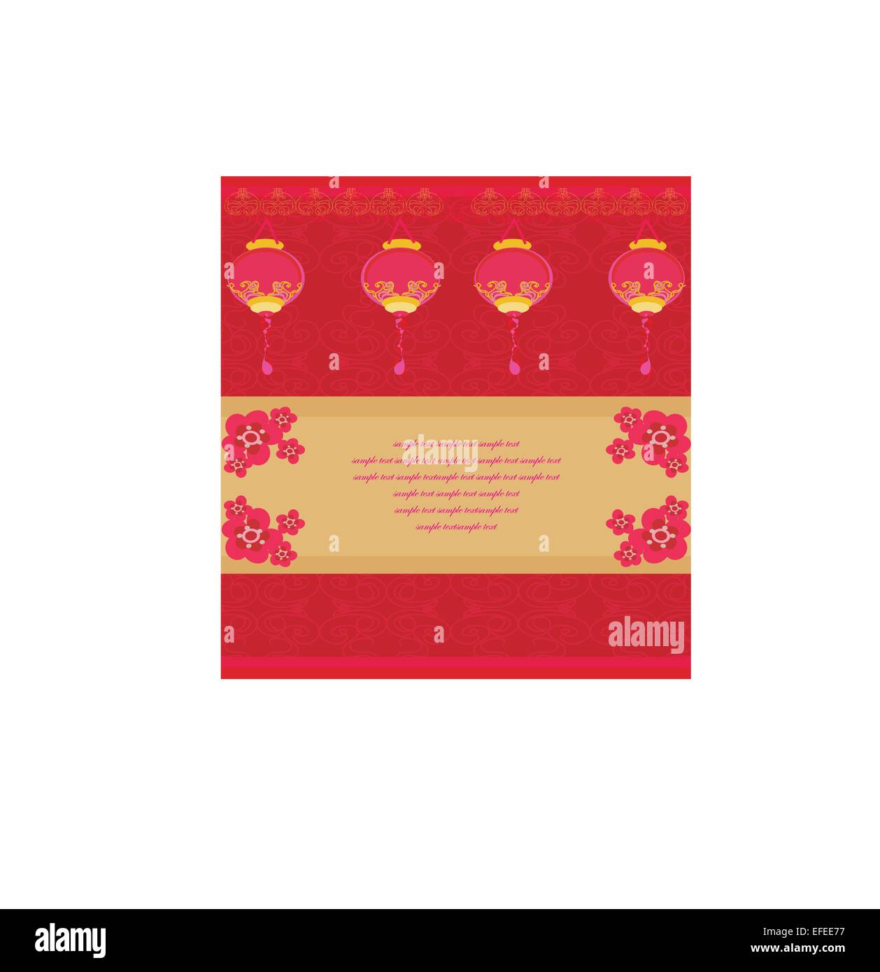 Chinese New Year with lanterns card Stock Vector Image & Art - Alamy