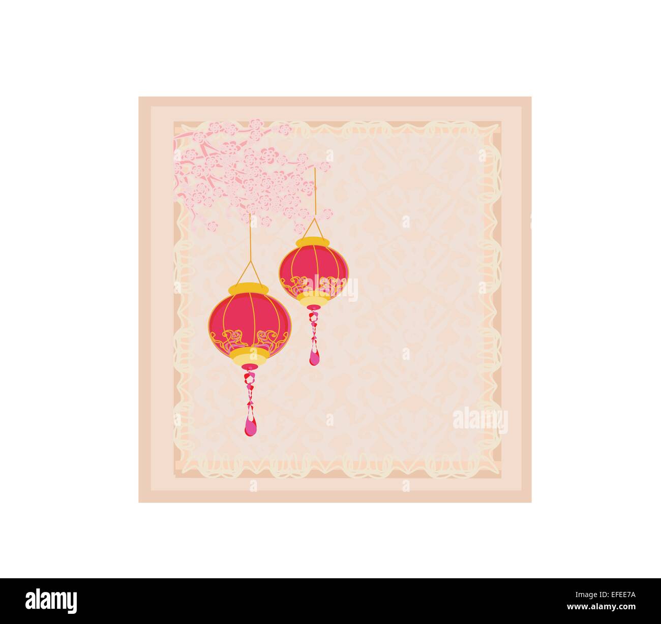 Chinese New Year with lanterns card Stock Vector Image & Art - Alamy