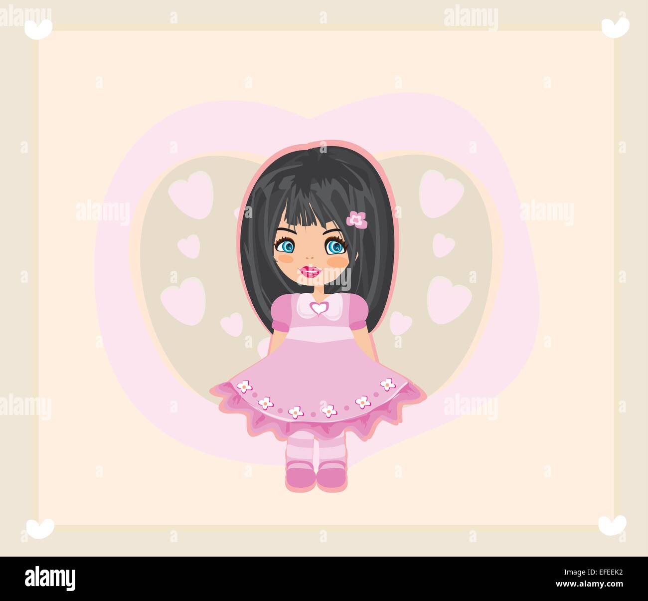 sweet little girl - card ,vector Stock Vector Image & Art - Alamy