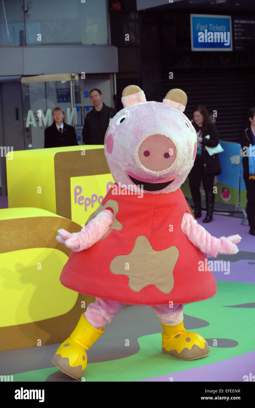 London, UK. 1st February, 2015. Peppa Pig attends the Peppa Pig " The ...
