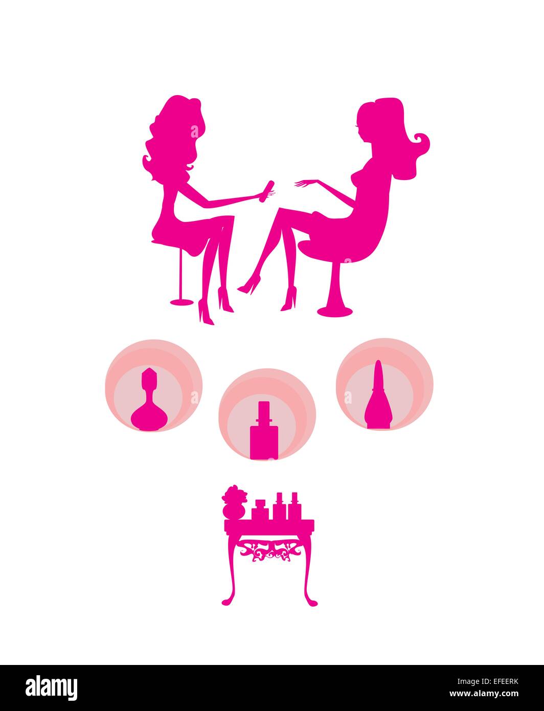 Young lady silhouette doing manicure in beauty salon Stock Vector Image ...
