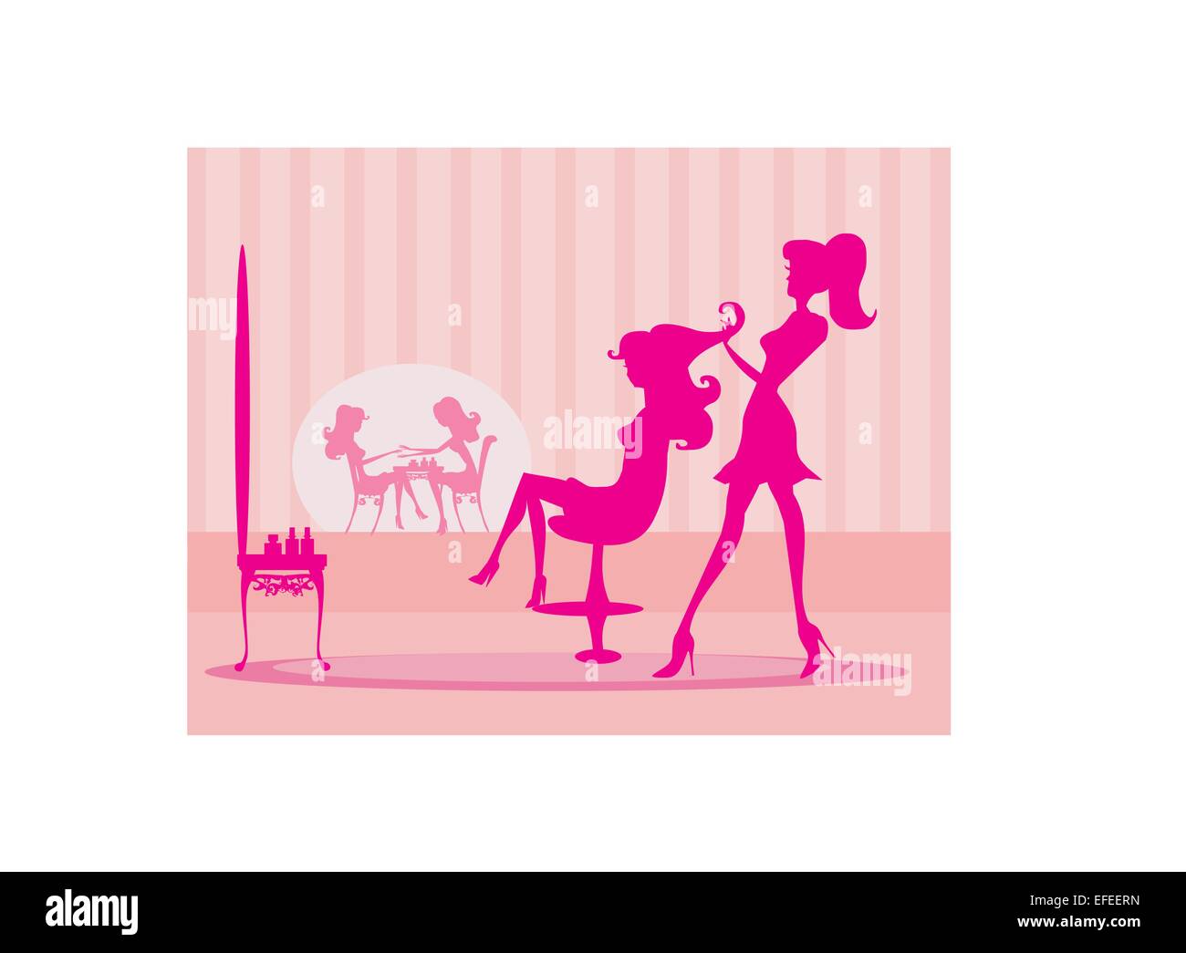Vector illustration of the beautiful woman in beauty salon Stock Vector ...