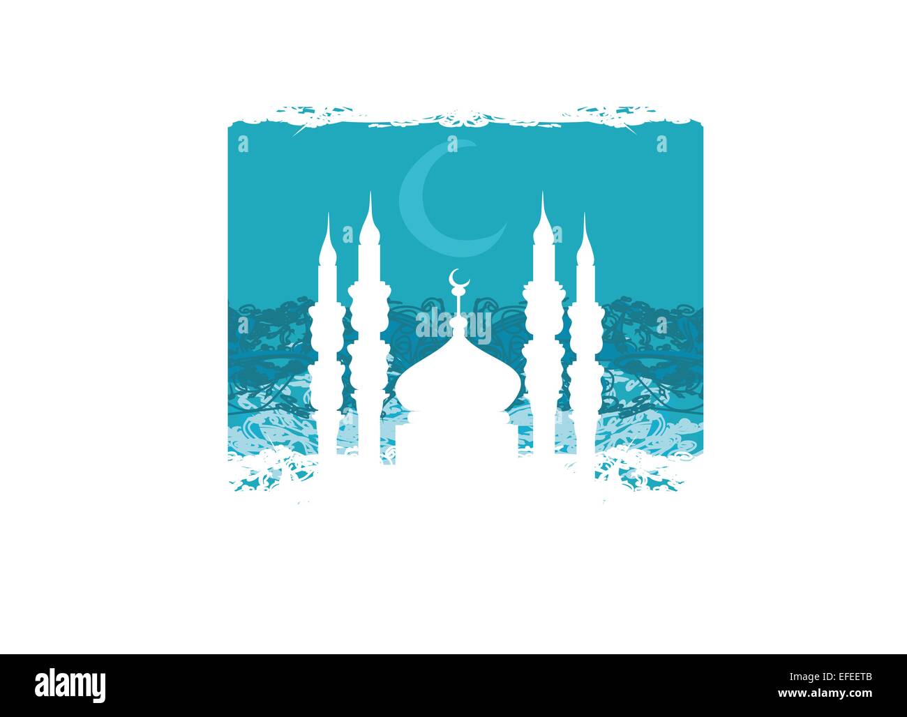 artistic pattern background with moon and mosque Stock Vector Image ...
