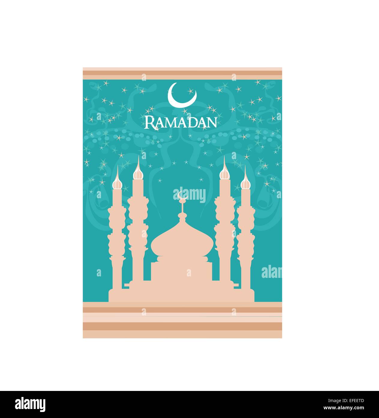 artistic pattern background with moon and mosque Stock Vector Image ...