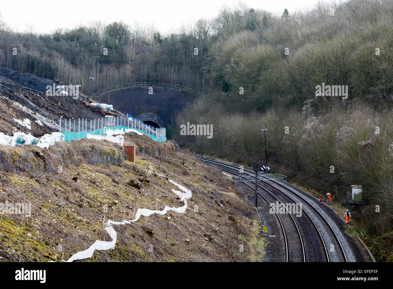 Harbury, Warwickshire, UK. 2nd February, 2015. Harbury Cutting where a ...