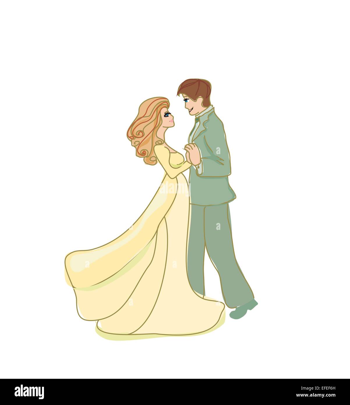 Prince And Princess In Love Dancing