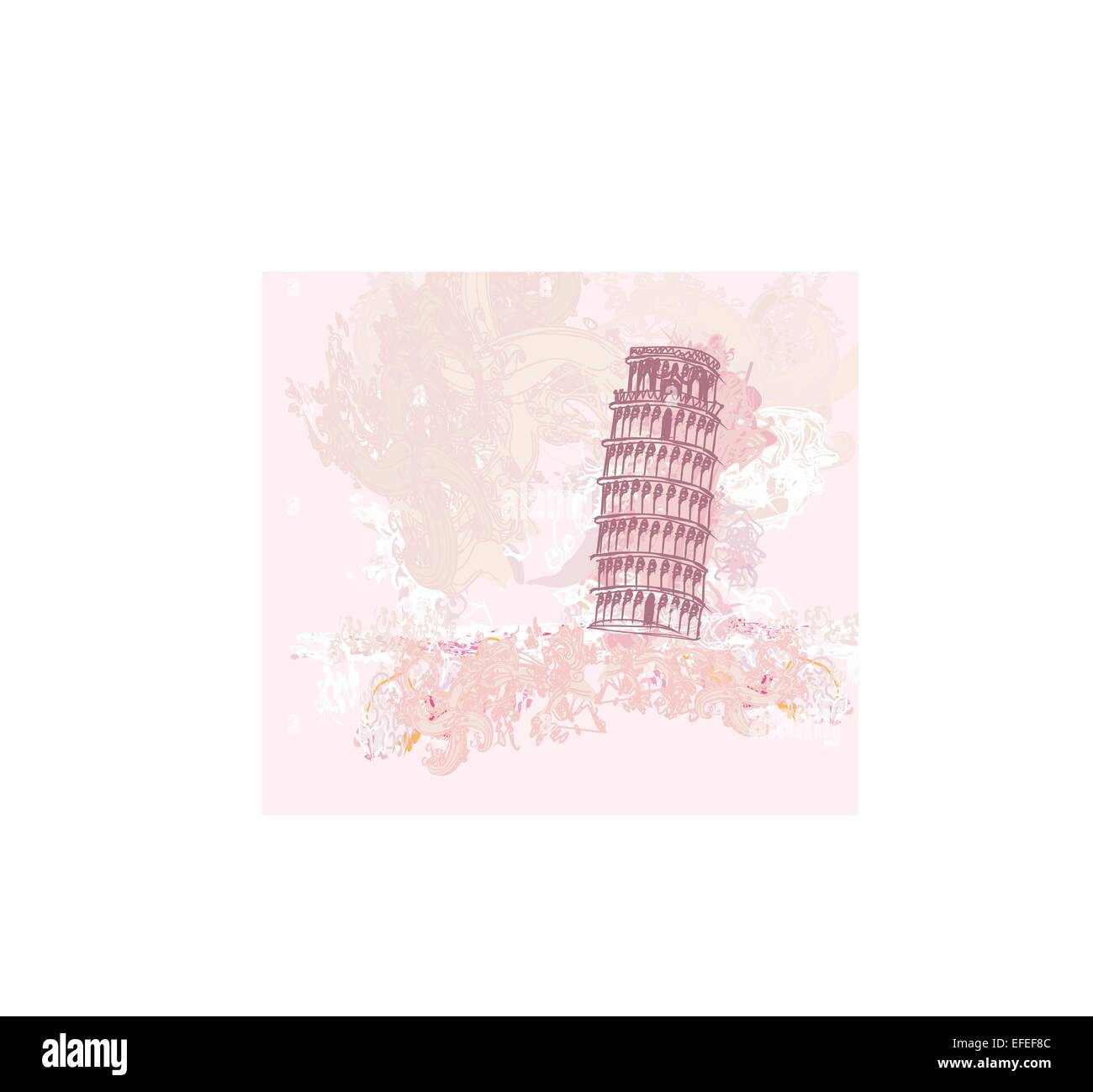vector Pisa tower grunge background card Stock Vector Image & Art - Alamy