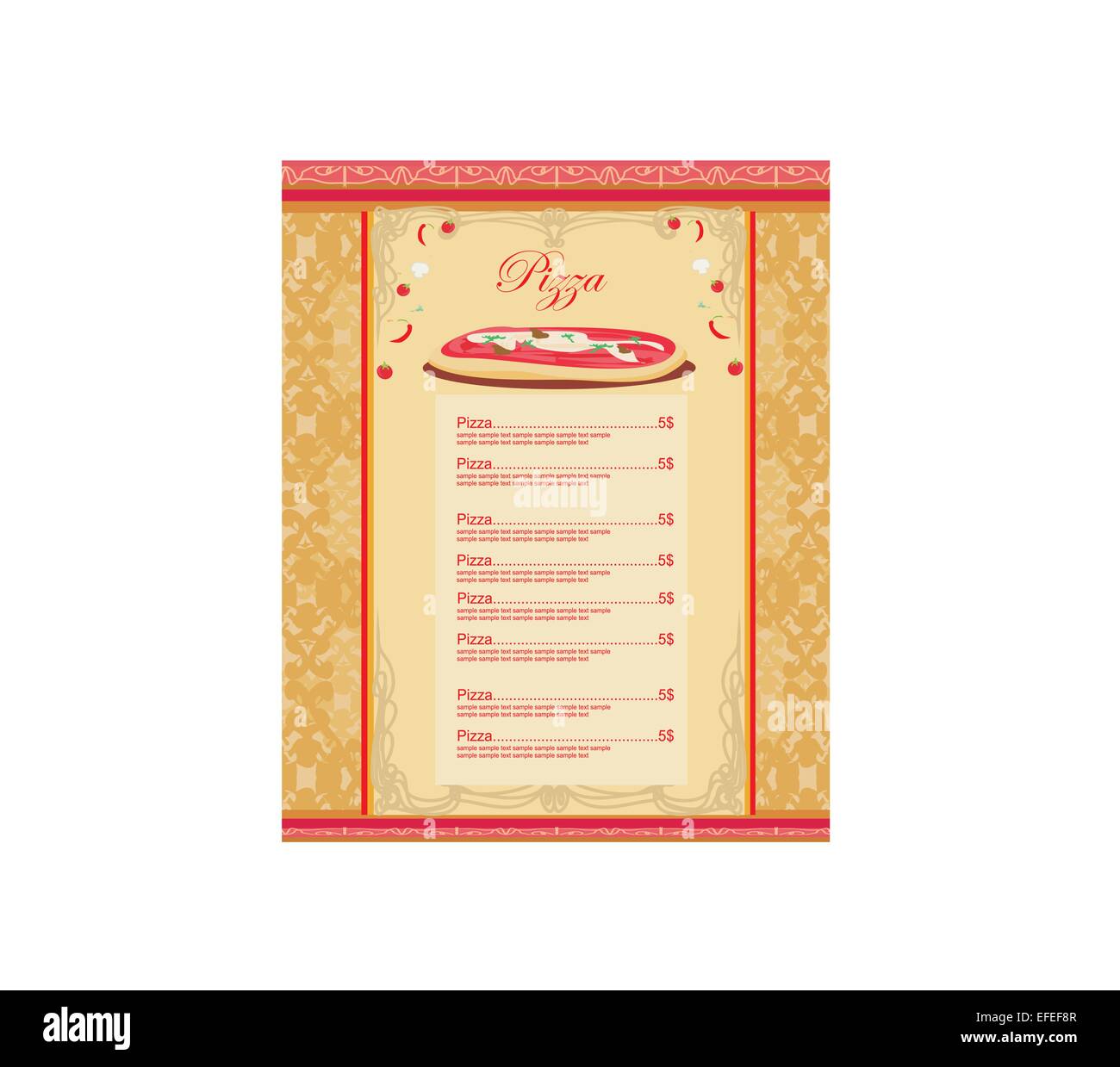 Pizza Menu Template card Stock Vector Image & Art - Alamy