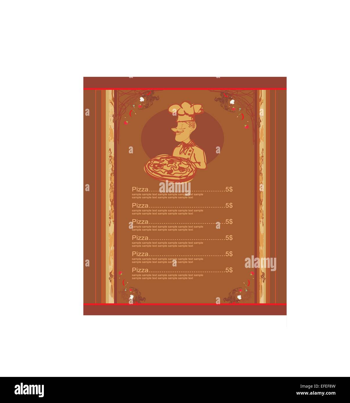 Pizza Menu with chef Template Stock Vector Image & Art - Alamy