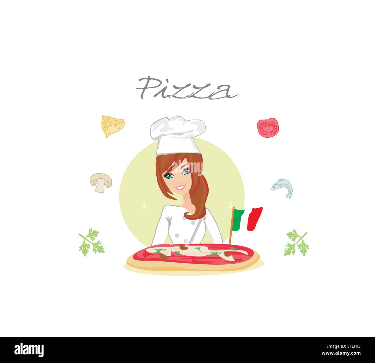 Chef serving food happy Stock Vector Images - Alamy