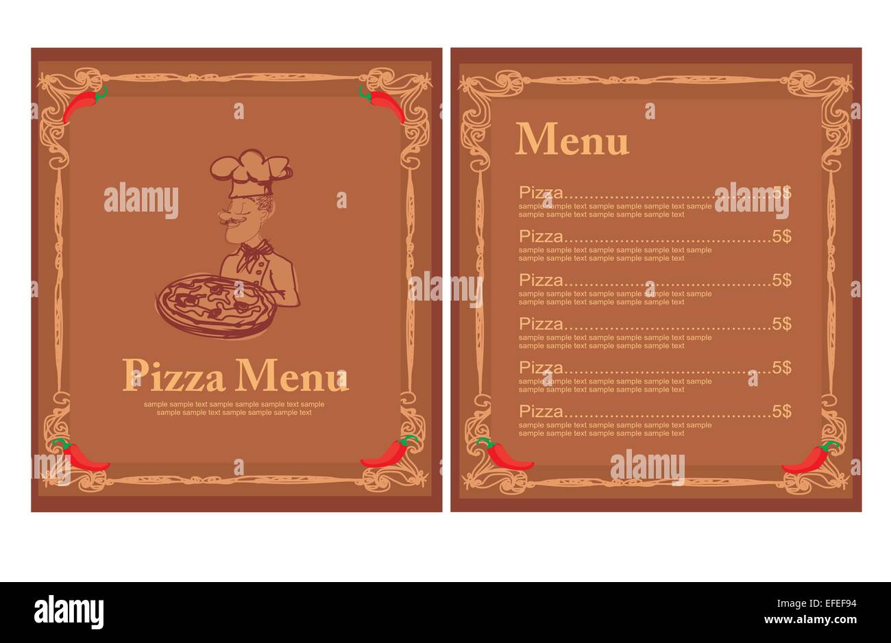 Pizza Menu Template with chef Stock Vector Image & Art - Alamy
